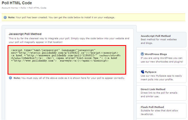 Polldaddy l โพลออนไลน์ สร้างง่าย ใช้ได้ทันที