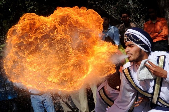 Fire breathing performance
