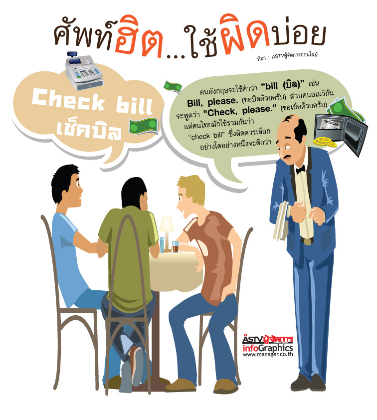 Check bill : เช็คบิล ศัพท์ฮิต...ใช้ผิดบ่อย