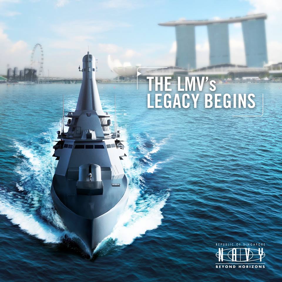 ชมภาพใหญ่เต็มจอ ทร.สิงคโปร์ปล่อยเรือชุด LMV เรือรบยุคใหม่ลำแรกจาก 8 ลำ