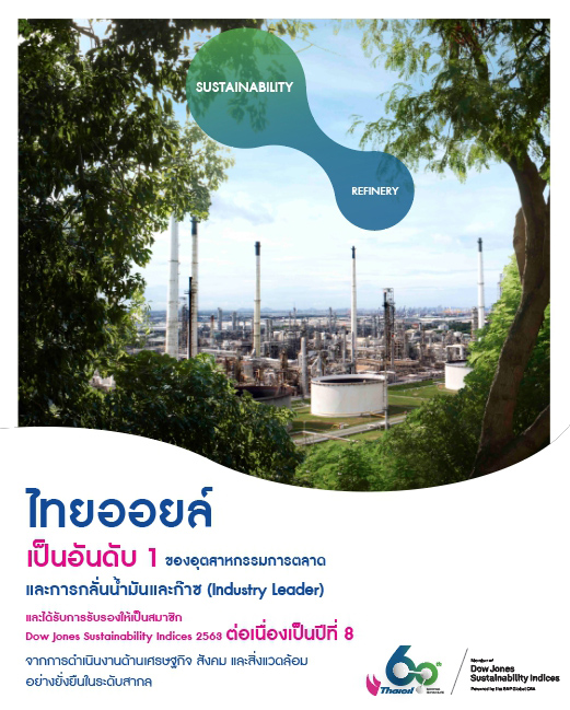 ไทยออยล์เป็นสมาชิก DJSI 2563 ต่อเนื่องเป็นปีที่ 8 เป็นอันดับ 1 ของอุตสาหกรรมการตลาดและการกลั่น ...