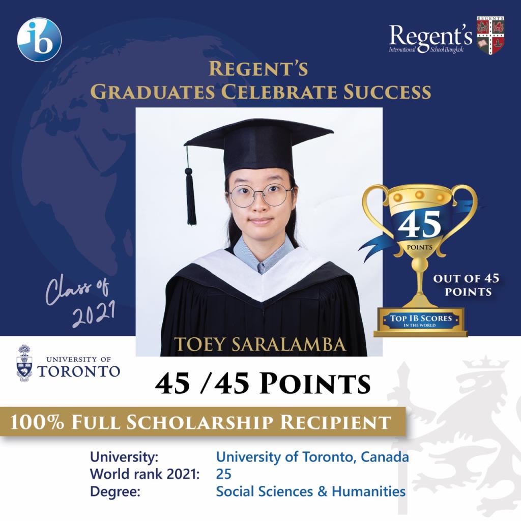 นักเรียน ร.ร.นานาชาติรีเจ้นท์กรุงเทพฯ คว้าคะแนนสอบ IB Diploma 45 เต็ม ...