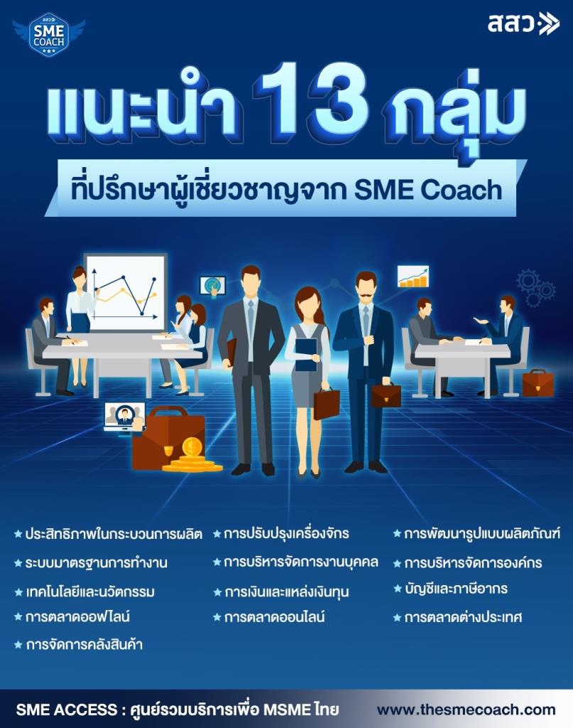 แนะนำ 13 กลุ่มที่ปรึกษาผู้เชี่ยวชาญจาก ”SME Coach”