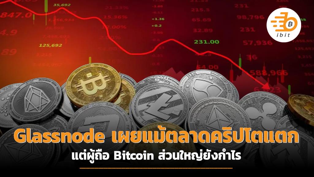 Glassnode เผยแม้ตลาดคริปโตแตก แต่ผู้ถือ Bitcoin ส่วนใหญ่ยังกำไร