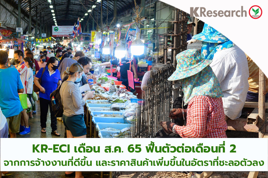 ศูนย์วิจัยกสิกรเผยดัชนี KR-ECI เดือน ส.ค.65 ปรับดีขึ้น จับตาราคาพลังงาน-สถานการณ์น้ำท่วม