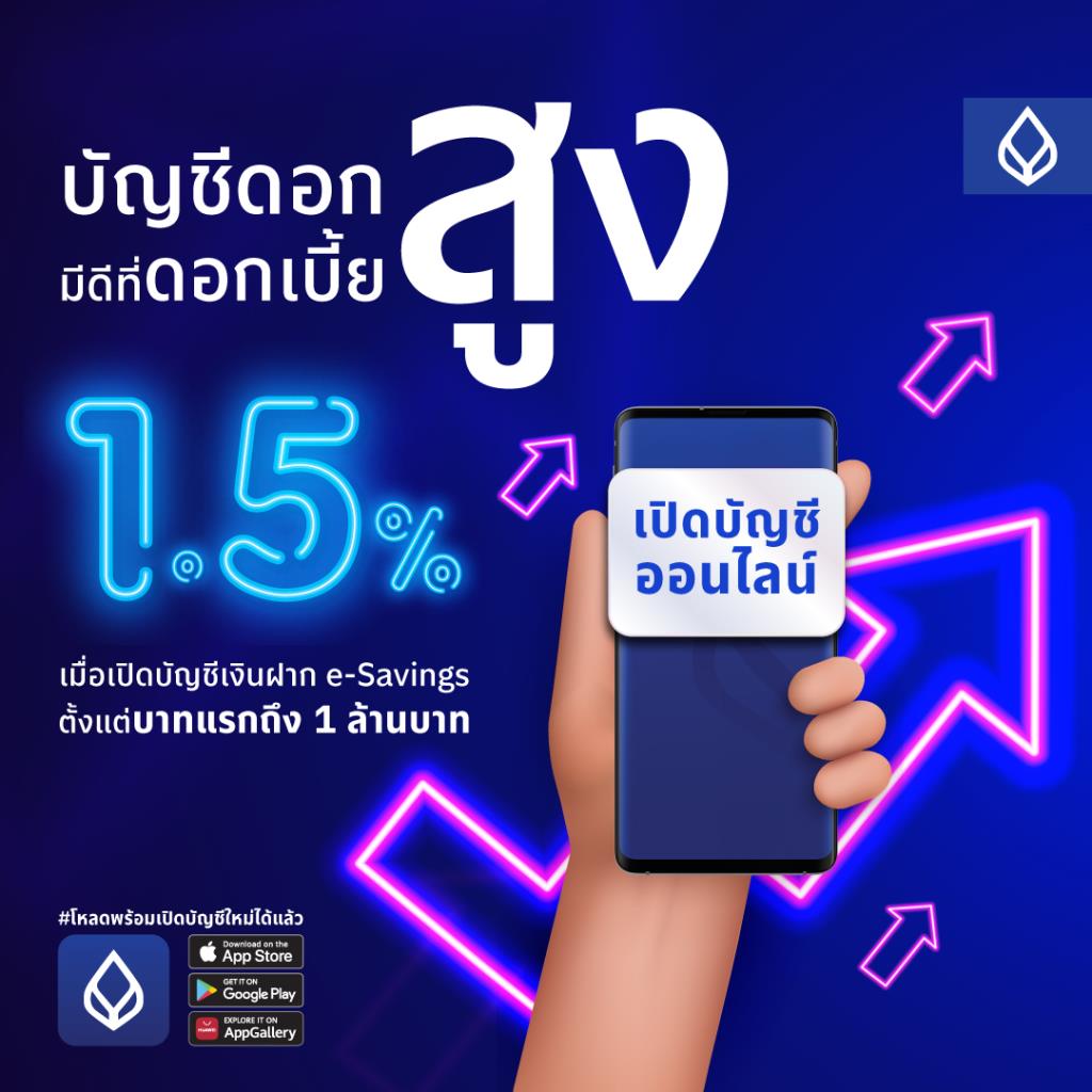แบงก์กรุงเทพเปิดบัญชีเงินฝาก e-Savings รับดอกเบี้ยสูง 1.50%