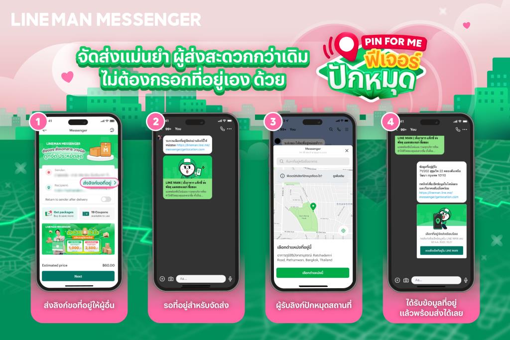 LINE MAN MESSENGER ผุดฟีเจอร์ใหม่ ‘Pin For Me’ ผู้รับปักหมุดที่อยู่เอง ...