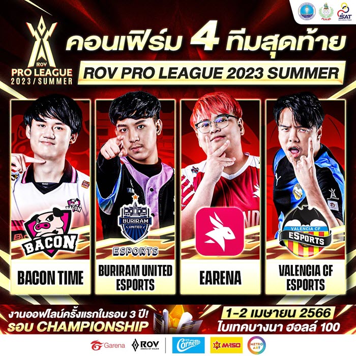 RoV Pro League เผยโฉม 4 ทีมชิงสุดยอดแชมป์ ณ ไบเทค 1-2 เม.ย.นี้