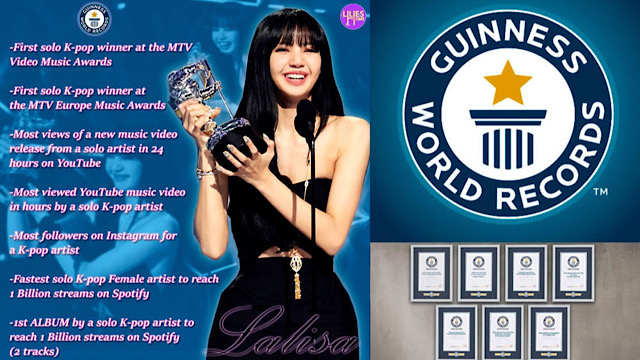 "Lisa" is the first solo K-pop artist to hold the Guinness record for ...
