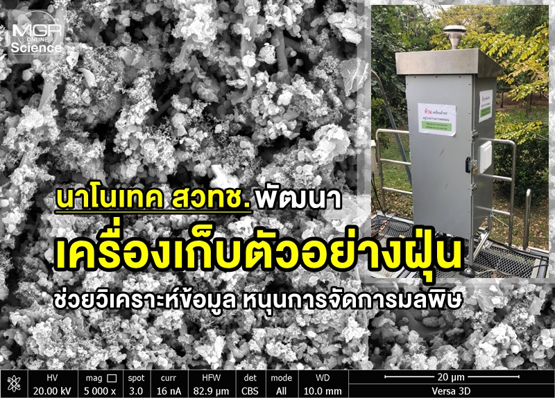 นาโนเทค สวทช. พัฒนาเครื่องเก็บตัวอย่างฝุ่น ใช้ร่วมกับอุปกรณ์ NanoSampler พร้อมวิเคราะห์ข้อมูล ...