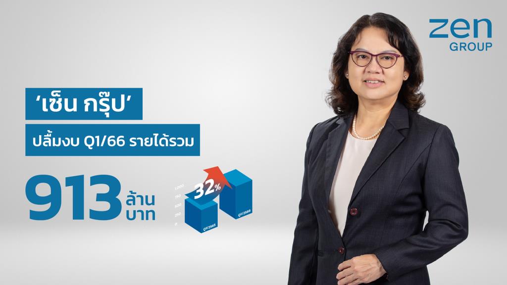 “เซ็น กรุ๊ป” Q1/66 โกยรายได้ 913 ล้าน