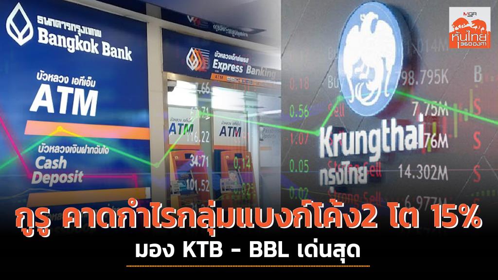 กูรูคาดกำไรกลุ่มแบงก์โค้ง 2 โต 15% มอง KTB-BBL เด่นสุด