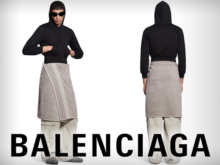 ฮือฮา Balenciaga ปักป้ายขาย "กระโปรงผ้าเช็ดตัว" 33,000 บาท