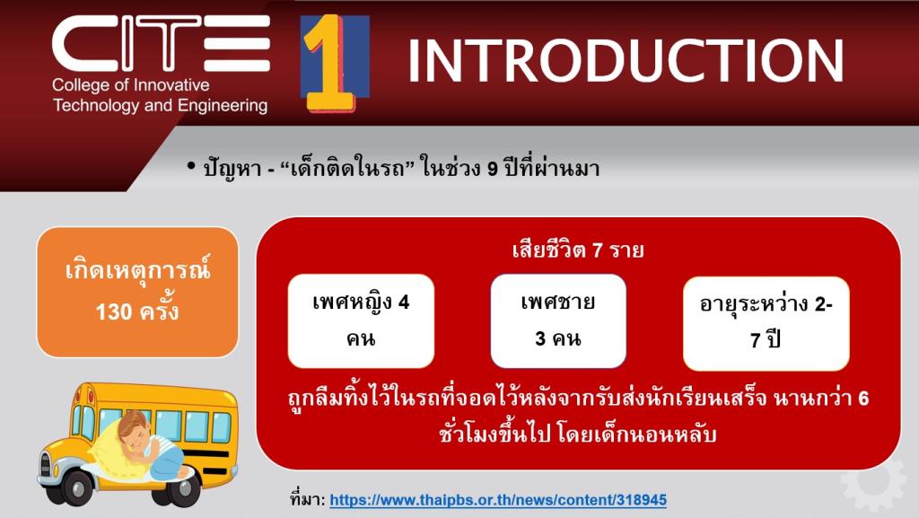 ‘CITE DPU’ พัฒนาระบบ AI & IoT แจ้งเตือนช่วยเด็กติดในรถ หวังลดการสูญเสีย