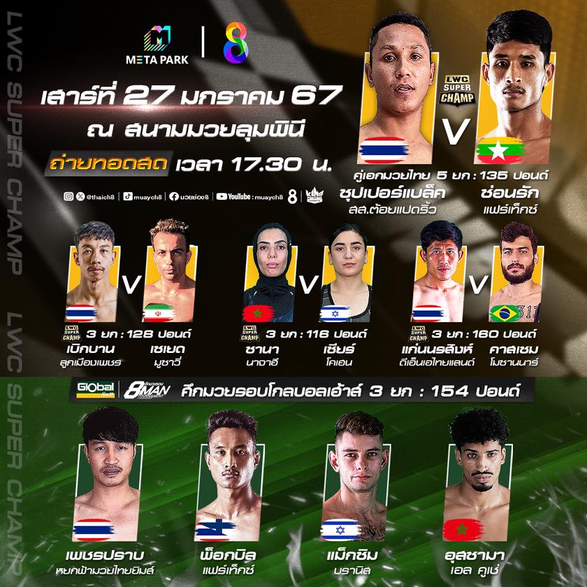 LWC SUPER CHAMP ชวนแฟนมวยเฟ้นหานักชก สู่ศึกชิงสังเวียนมวยรอบGlobal House 8 Man Tournament