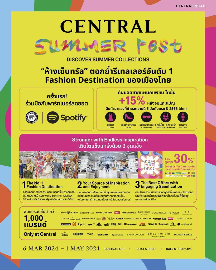 “ห้างเซ็นทรัล” ลุยศึกซัมเมอร์ จัด “Central Summer Fest” ดึงคอมมูนิตี้และพาร์ทเนอร์ระดับโลก “Made ...