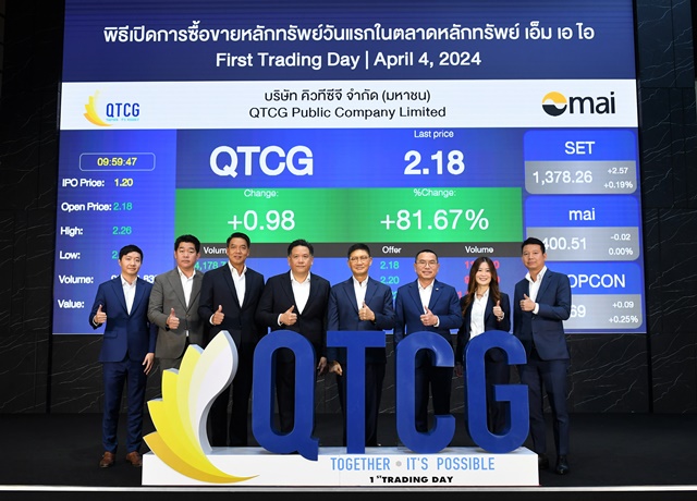 QTCG เทรดวันแรกเหนือจอง 81.67%