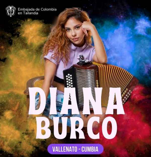โคลอมเบียจัดคอนเสิร์ตนักร้องสาว Diana Burco ฉลองสัมพันธ์ไทย 45 ปี