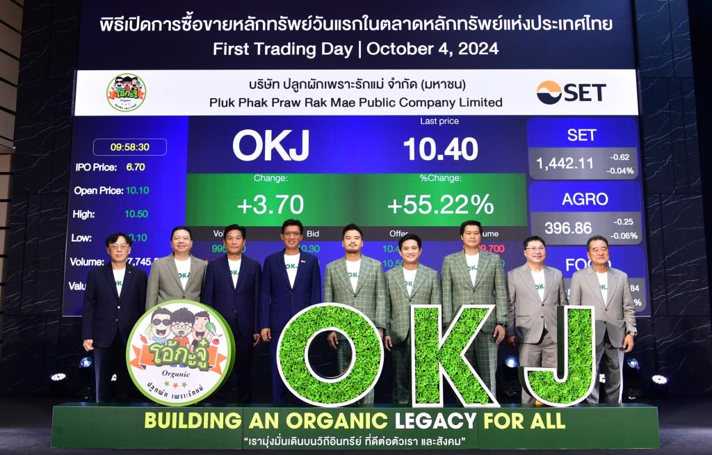 OKJ เปิดเทรดวันแรกเหนือจอง 51%