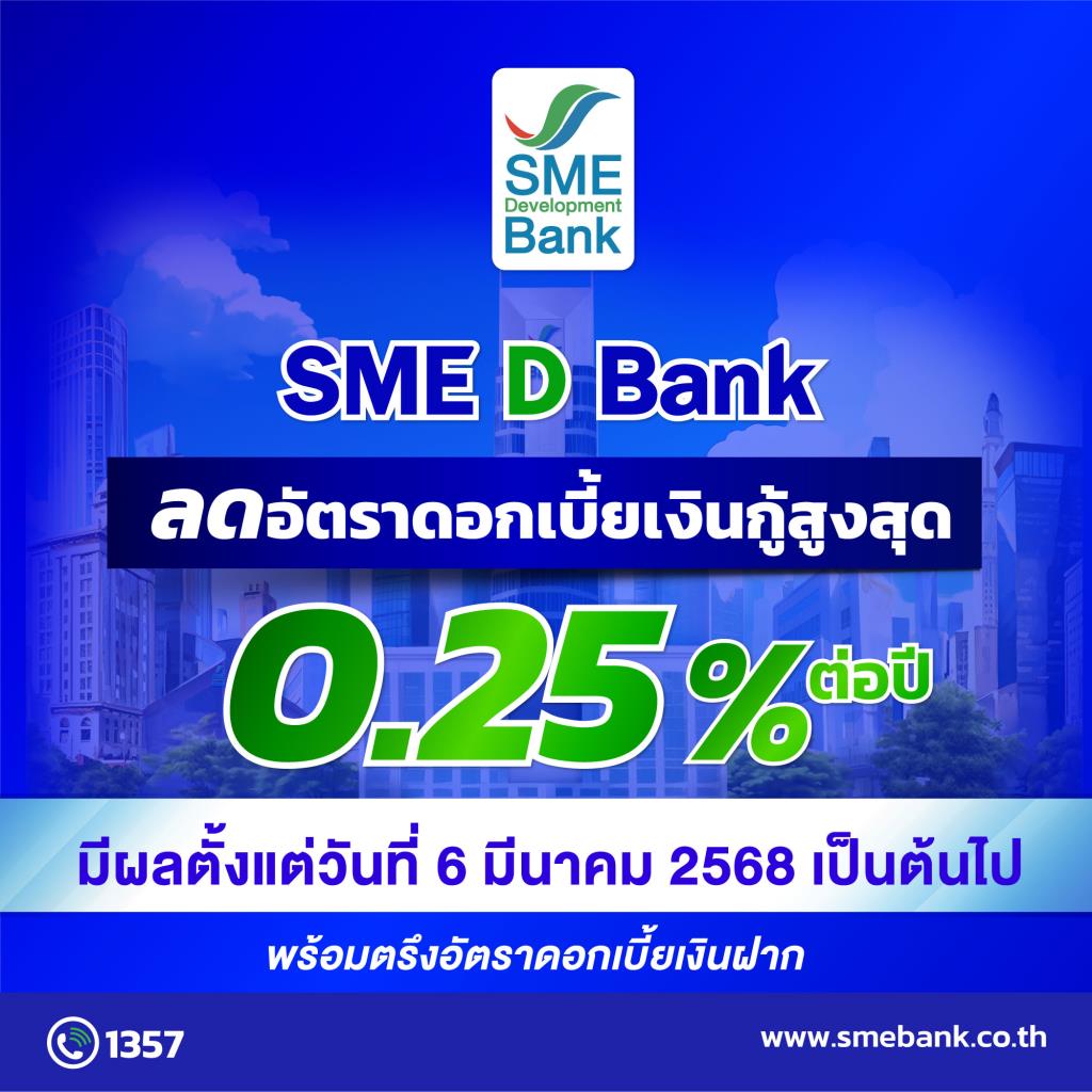 SME D Bank-บสย.ปรับลดอัตราดอกเบี้ยเงินกู้ ดอกเบี้ย Prime Rate ช่วยลด ...